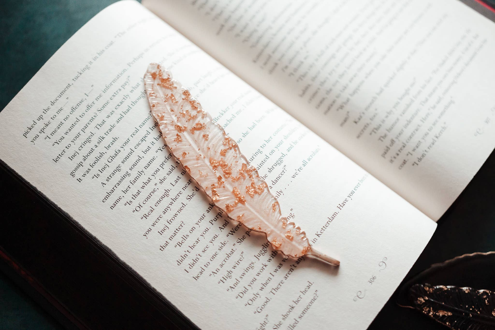 Peach Feather Resin Bookmark – Spirit + Soul Studio